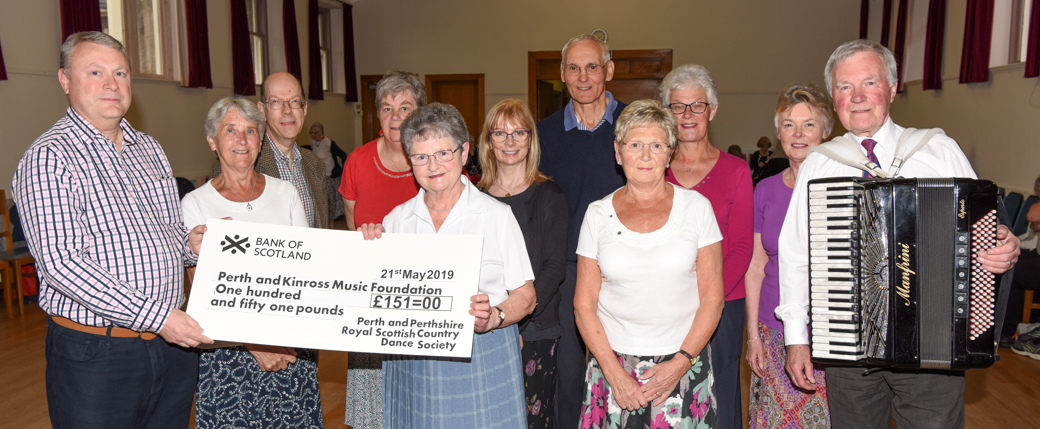 RSCDS cheque for Music Foundation | Perth & Kinross Music Foundation